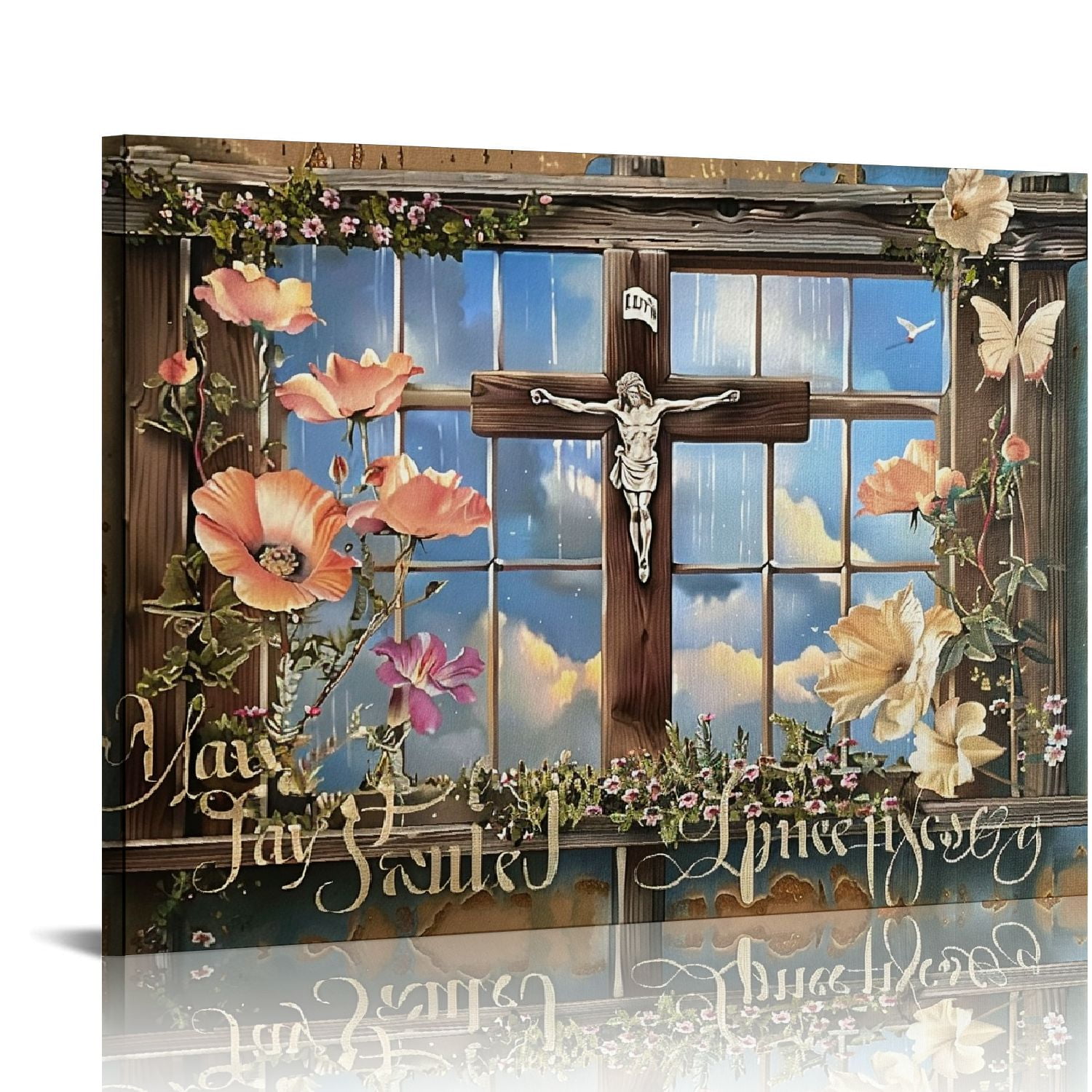 JEUXUS Farmhouse Tulip Wall Art Christian I Can Only Imagine Bible ...