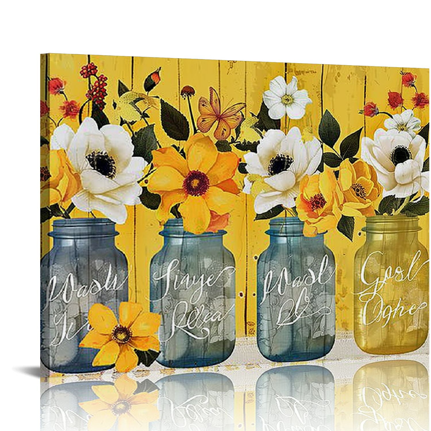 JEUXUS Farmhouse Tulip Wall Art Rustic Tulip Flower Canvas Prints ...