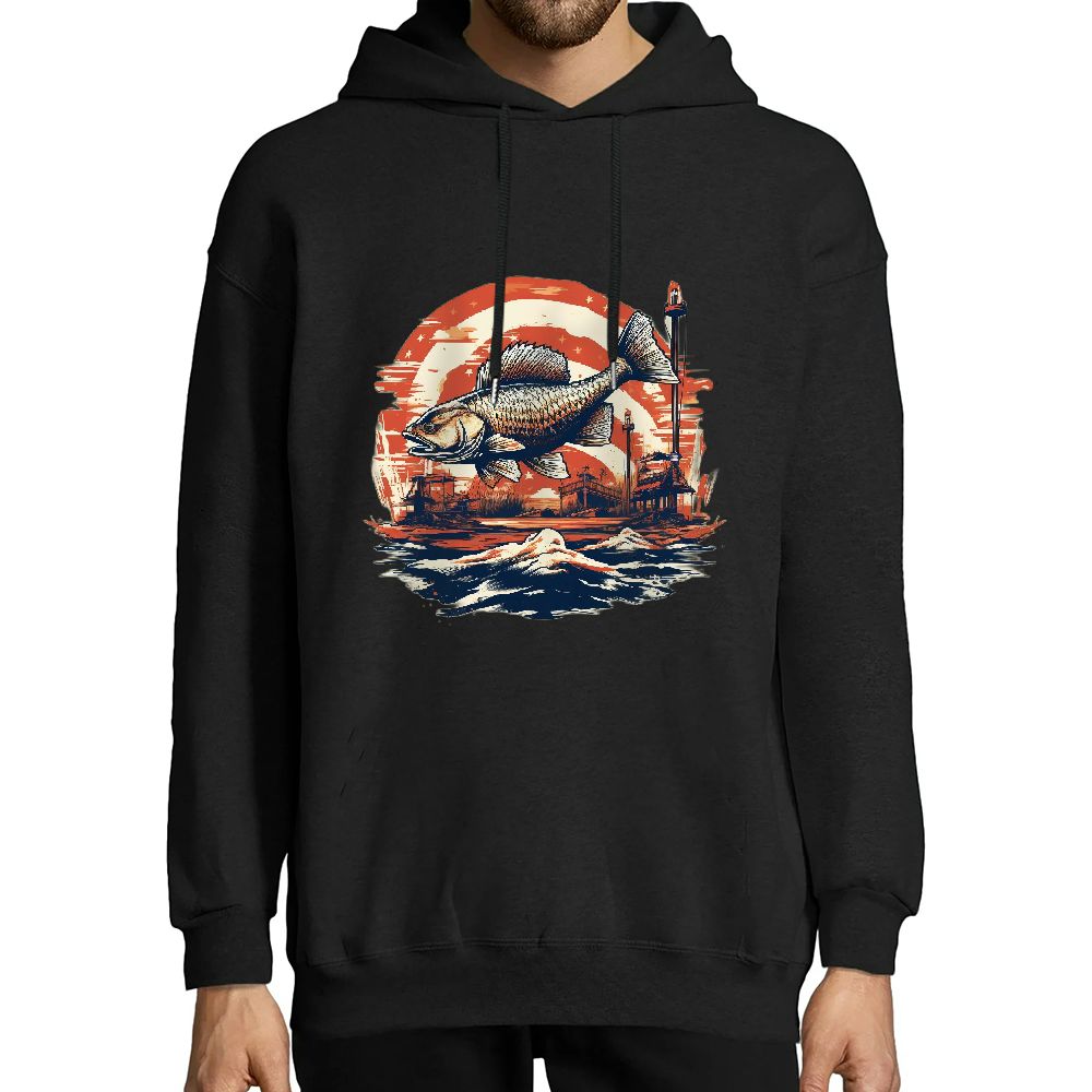 JEUXUS Fishing Camouflage US American Flag Bass Fish Fisherman Camo T ...