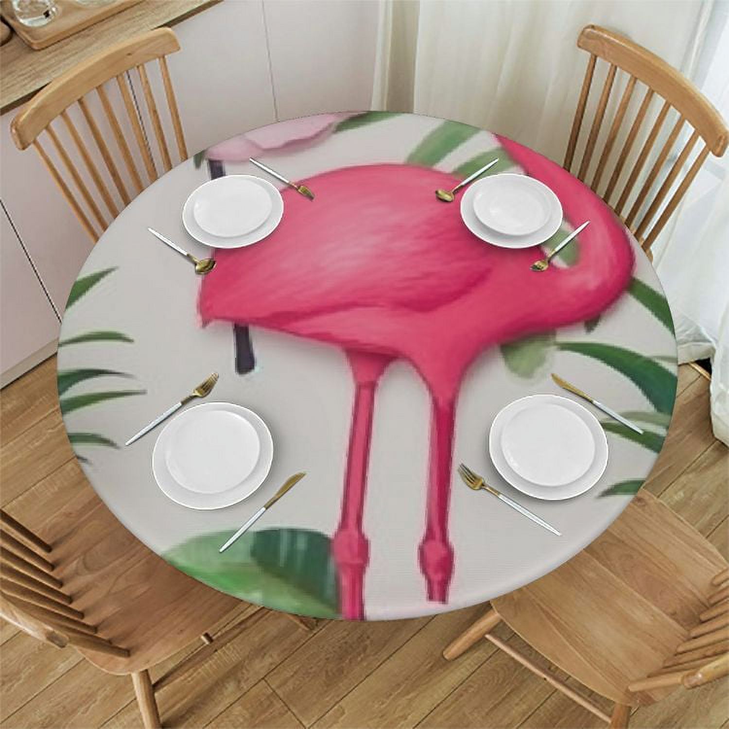 JEUXUS Flamingo Table cover Tropical Animal Bird Pink Flamingos Yellow Pineapple Table Cover ...