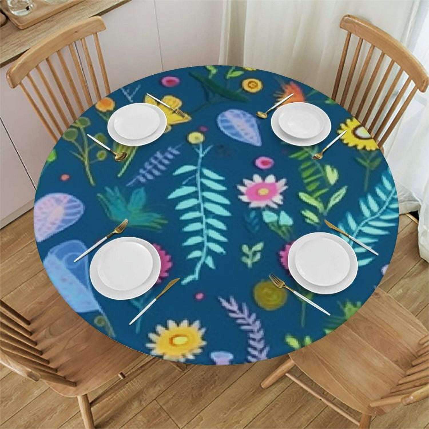 JEUXUS Floral Cute Print Table Cloth Round Table Cover - Walmart.com