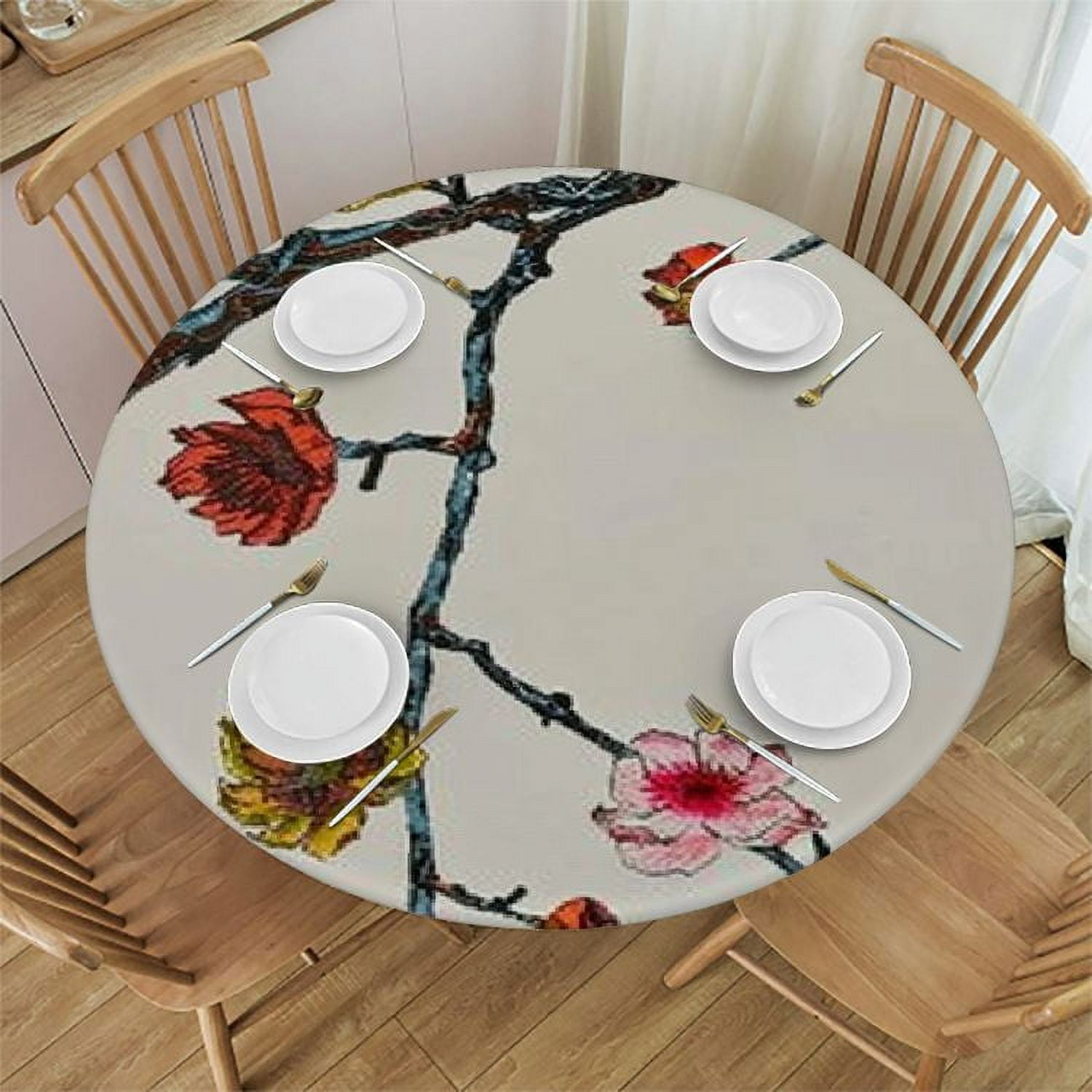 JEUXUS Floral Hummingbirds Table Cloth Tropical Japanese Flowers ...