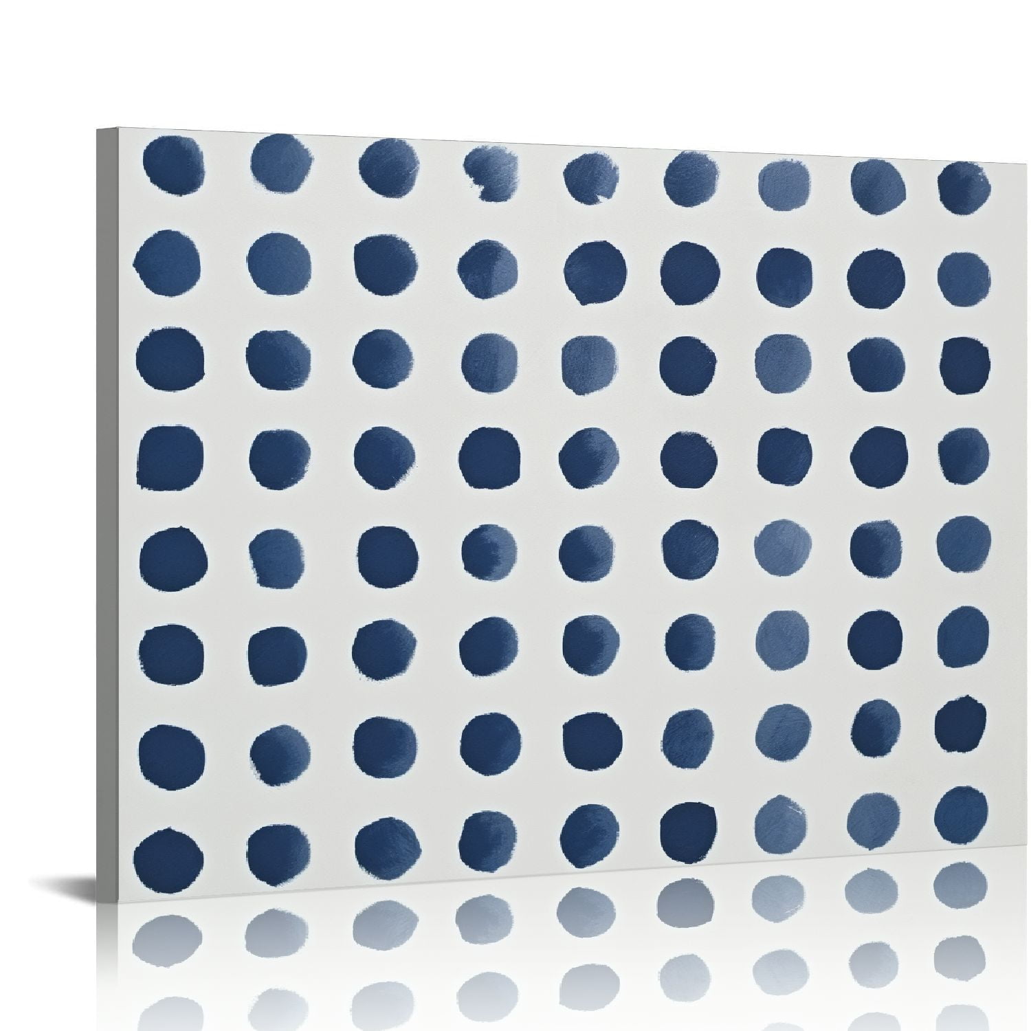 RUIYC Framed Canvas Print Wall Art Navy Blue White Geometric Dot ...