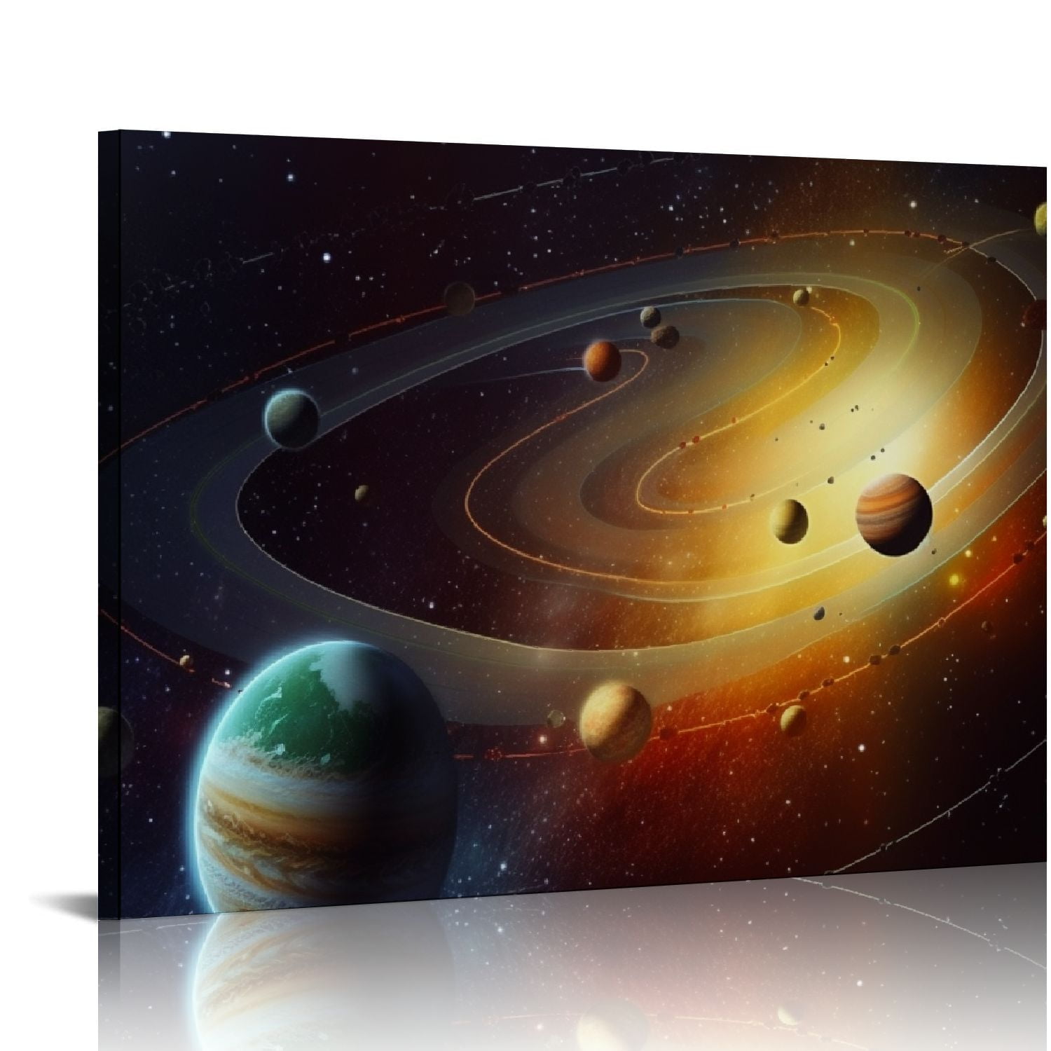 JEUXUS Framed Cool Space Theme Galaxy Astronomy Canvas Wall Art ...