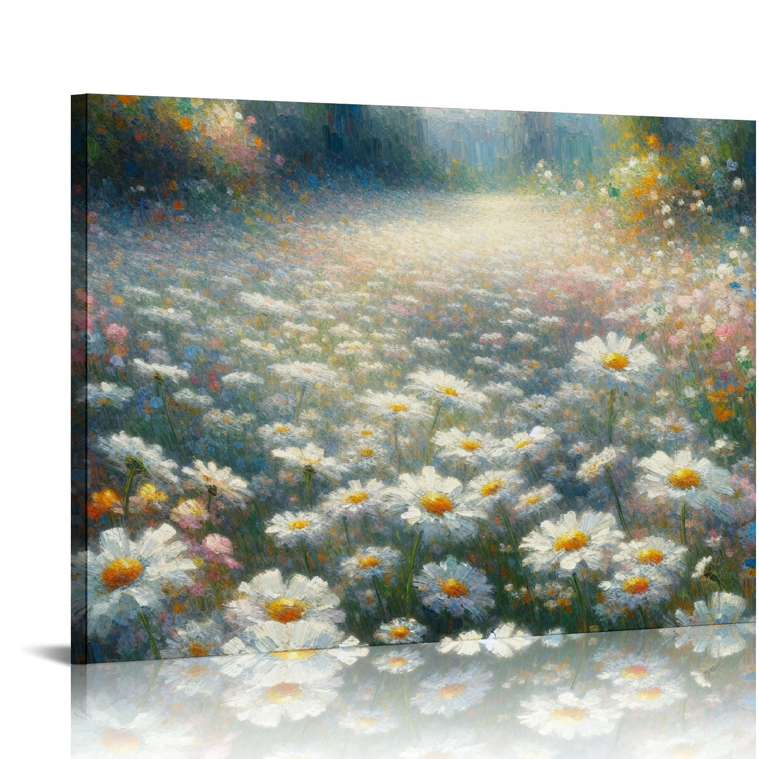 JEUXUS Framed Wall Art Wildflowers Canvas Pictures Living Room Wall ...