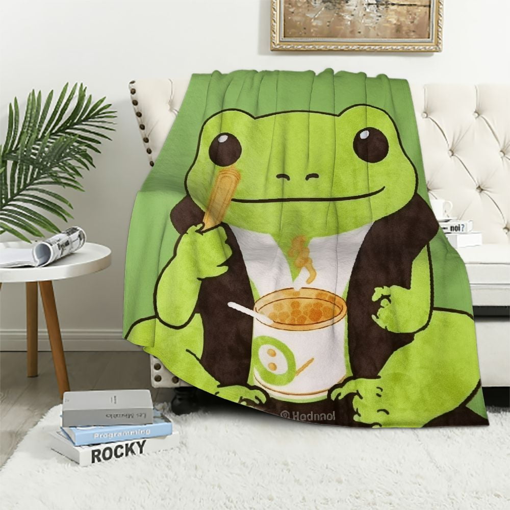 JEUXUS Frog Blanket Gifts - Cute Throw Blanket for Adults Kids - Green ...
