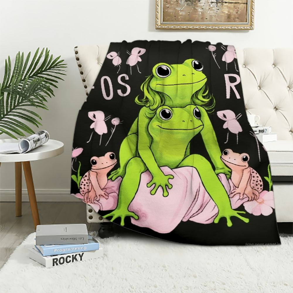 JEUXUS Frog Blanket, Frog Gifts for Women Girls, for Frog Lovers, Frog ...