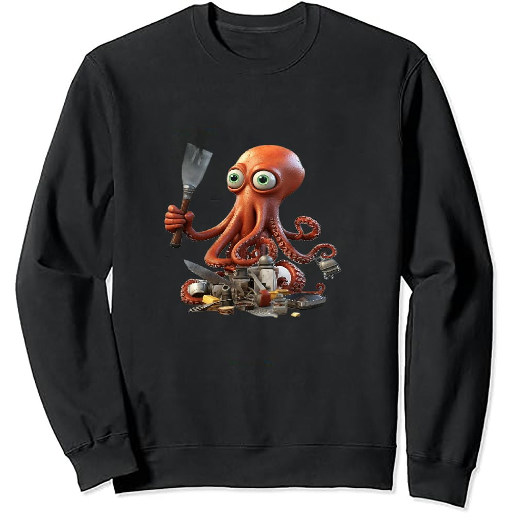 JEUXUS Funny Octopus Kitchen Chef Humor pullover - Walmart.com