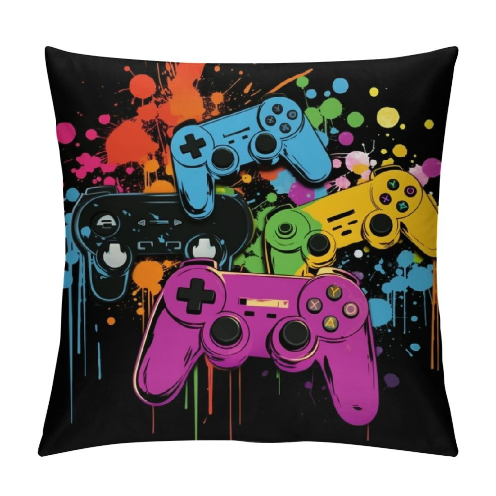 JEUXUS Funny Video Game Gamer Colorful Controller Splash Decorative ...