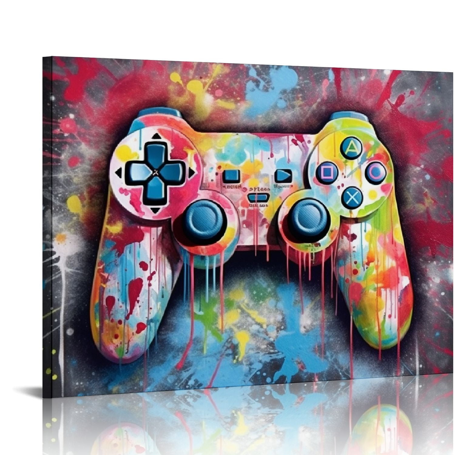 JEUXUS Game Room Wall Art Decor Gamepad Gaming Painting Video Game ...