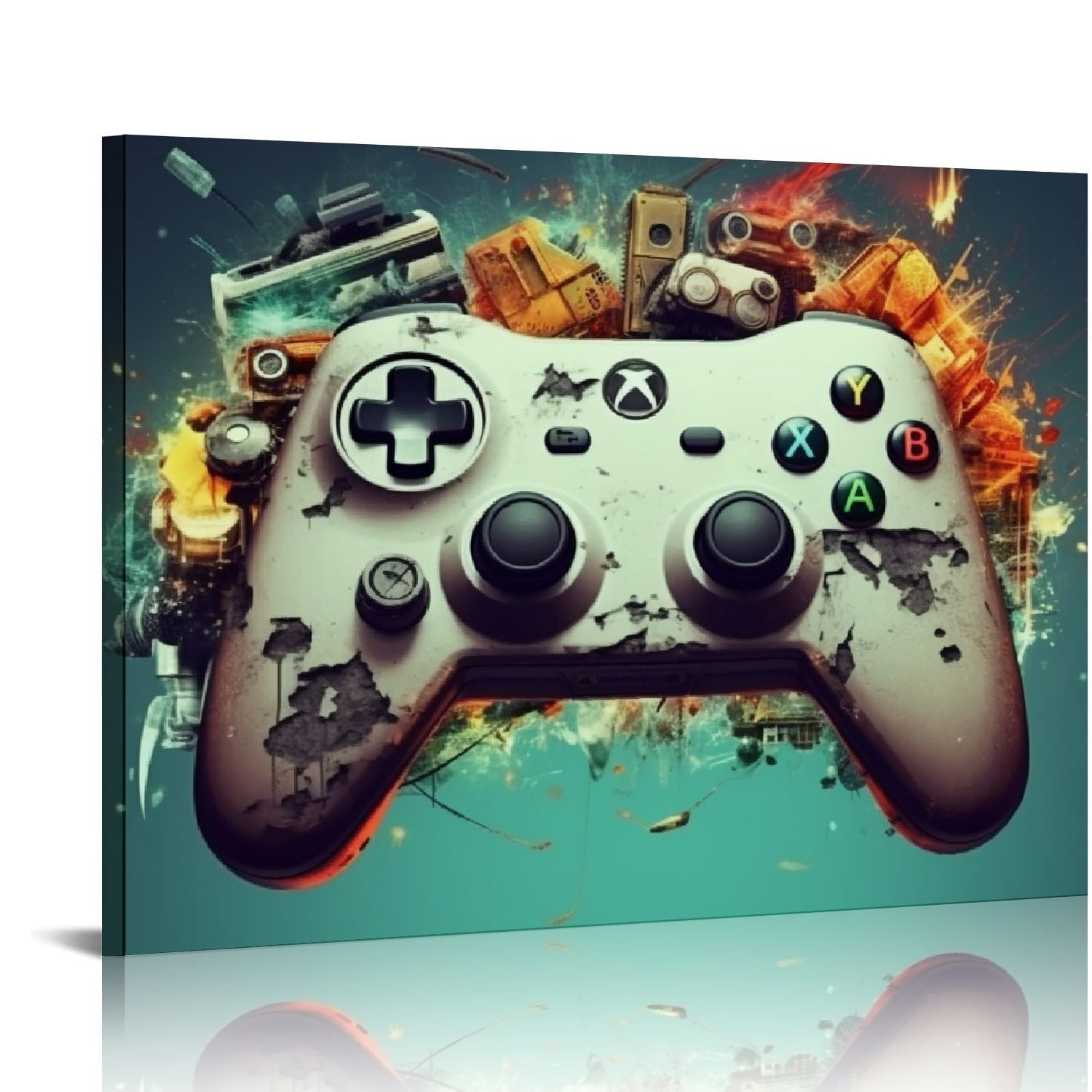 JEUXUS Game Wall Art Gamepad Pictures Wall Decor Prints Cool ...
