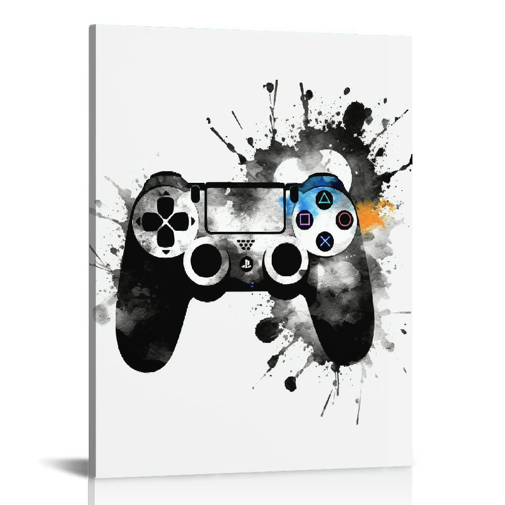 JEUXUS Gamepad Posters Wall Pictures Canvas Painting Artwork for Boys ...