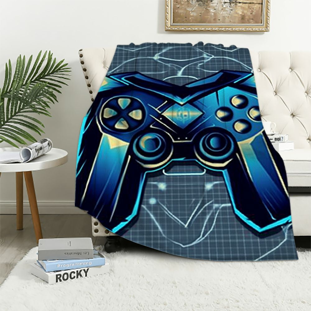 JEUXUS Gamer Throw Blanket Blanket with Gaming Controller Pattern, Game ...