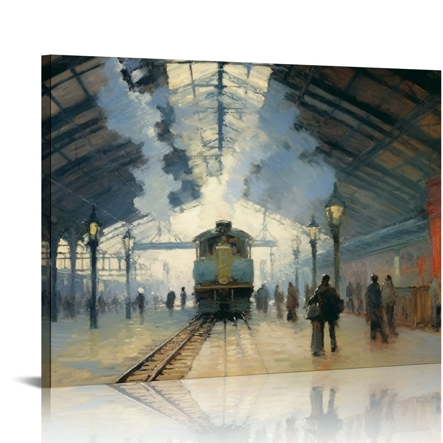 JEUXUS Gare Saint-Lazare Arrival of a Train by Claude Monet Canvas Wall ...