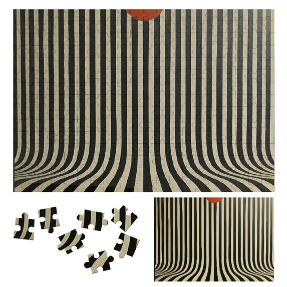 JEUXUS Geometric Shapes Wooden Jigsaw Puzzle Challenging Difficult Wood ...