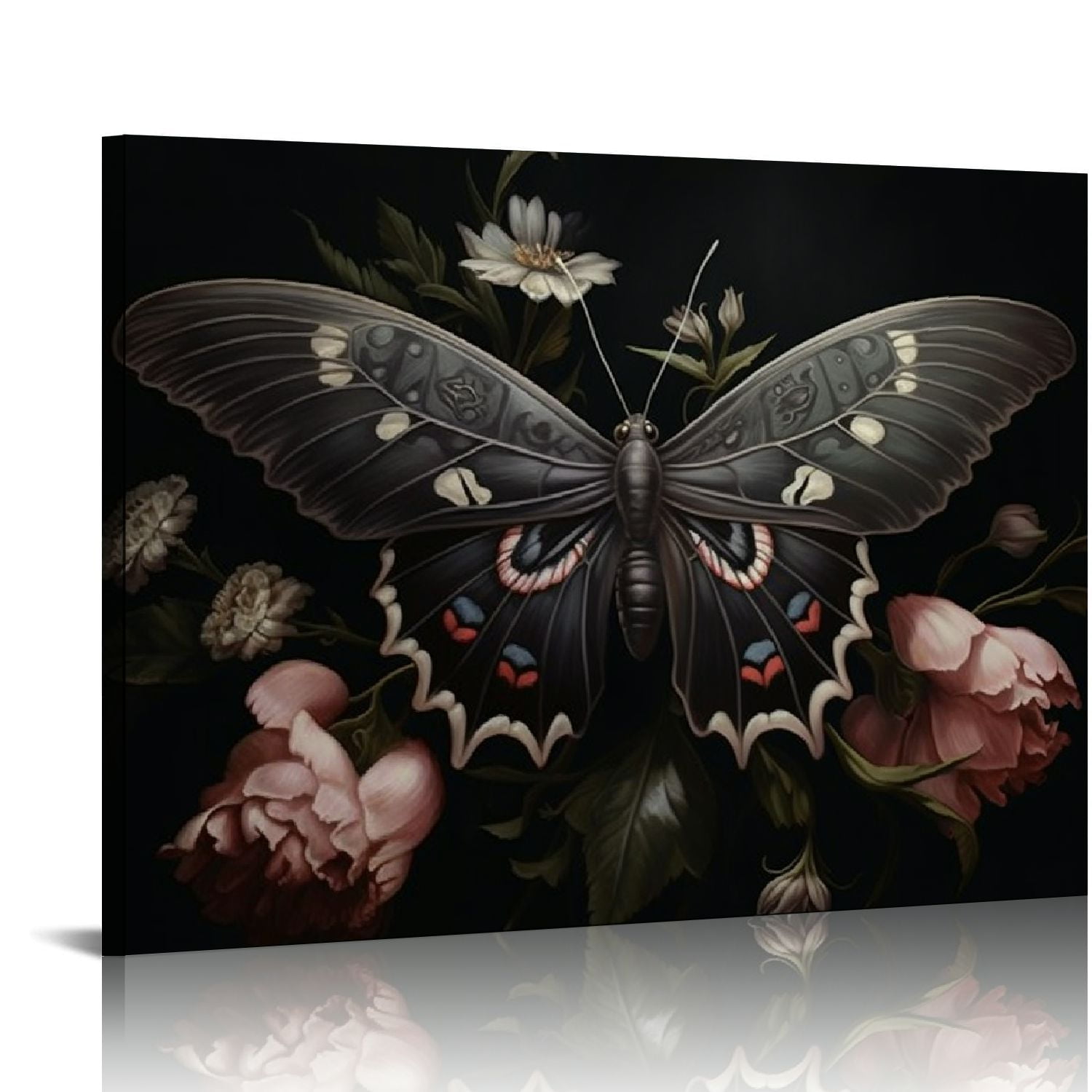 JEUXUS Gothic Moth Wall Art Vintage Gothic Canvas Dark Academia Prints ...