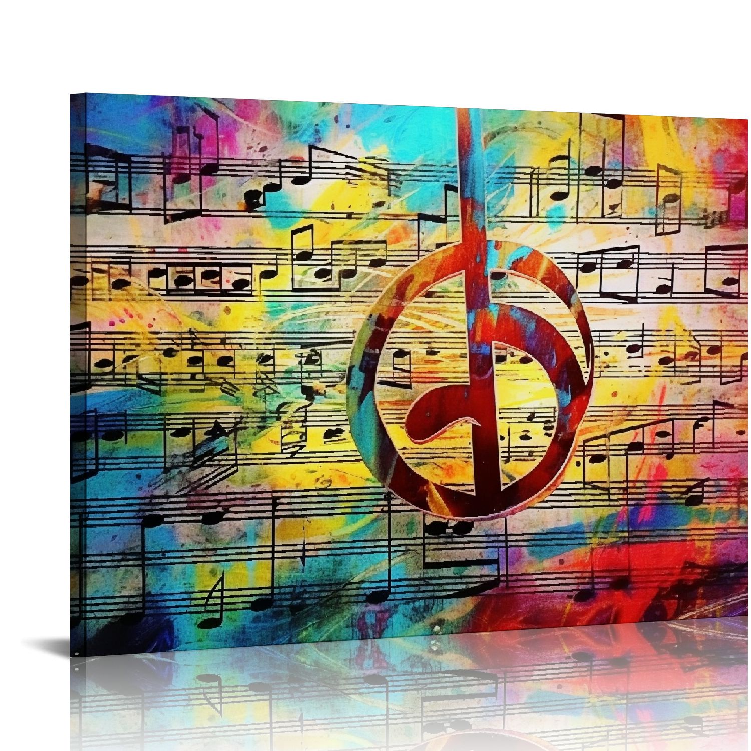 JEUXUS - Graffiti Music Notes Wall Art Colorful Melody Canvas Print ...