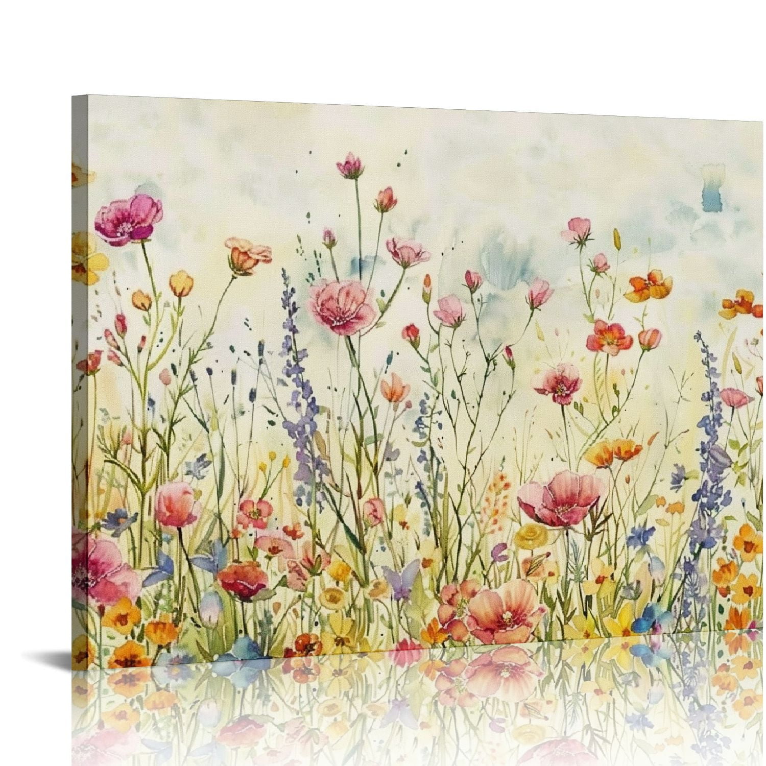 JEUXUS HPINUB Colorful Flower Framed Canvas Wall Art Set, Watercolor ...