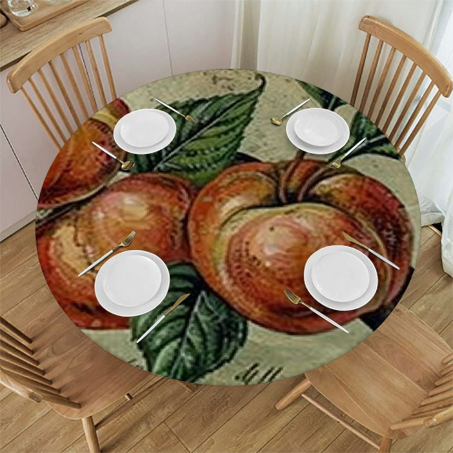 JEUXUS Hand Drawn Fruit Round Decorative Household Drink Coaster Set ...