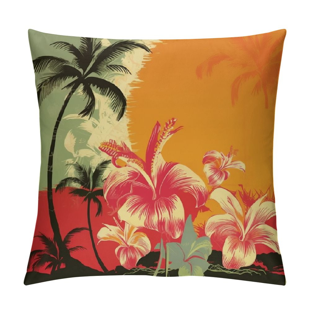 JEUXUS Hawaiian Duvet Cover Set, Aloha Vintage Print Colorful Swirl ...