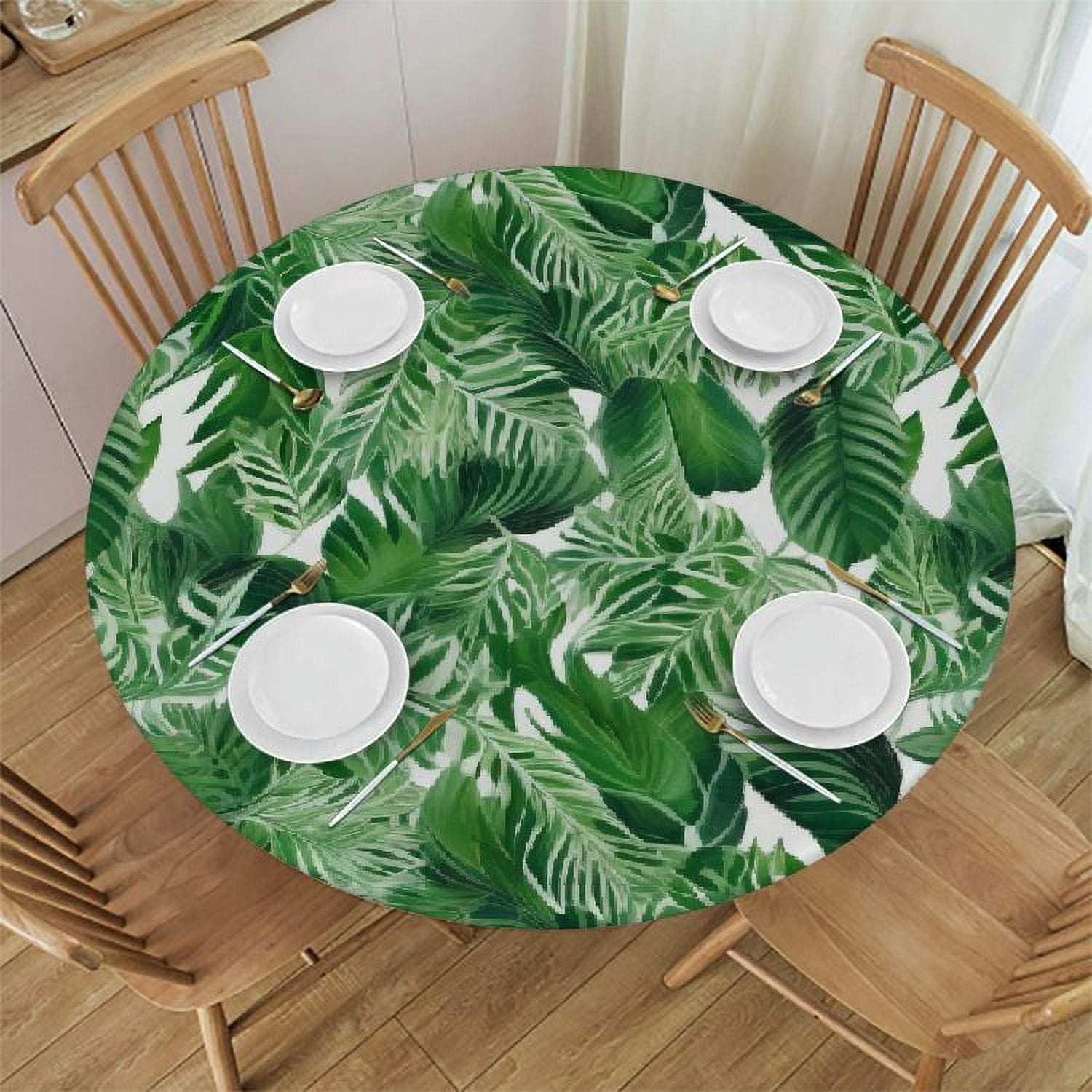 RUIYC Hawaiian Tablecloth Luau Tropical Flower Round Table Cloth ...