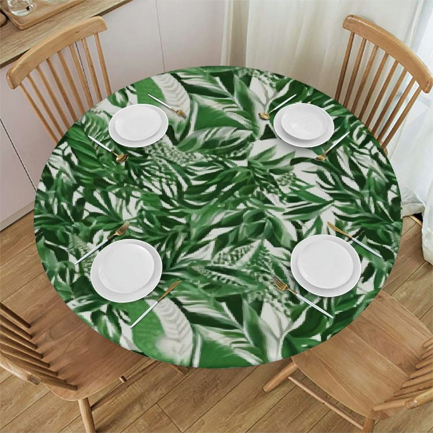 RUIYC Hawaiian Tablecloth Luau Tropical Flower Round Table Cloth ...