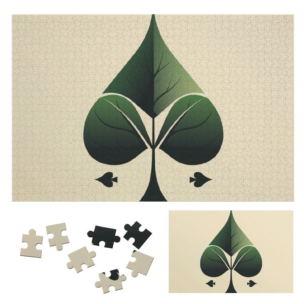 JEUXUS Heart Spades Conceptual Art Wooden Puzzle for Adults and Kids ...