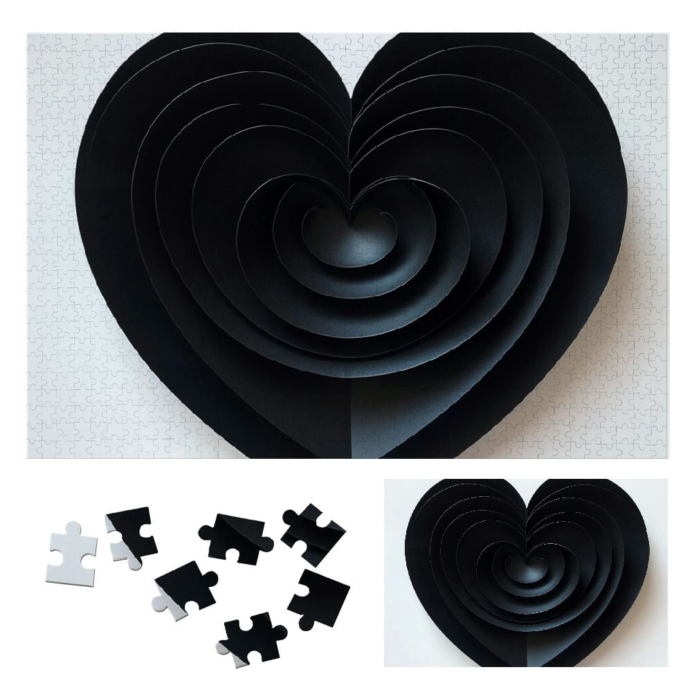 JEUXUS Heart Spades Conceptual Art Wooden Puzzle for Adults and Kids ...