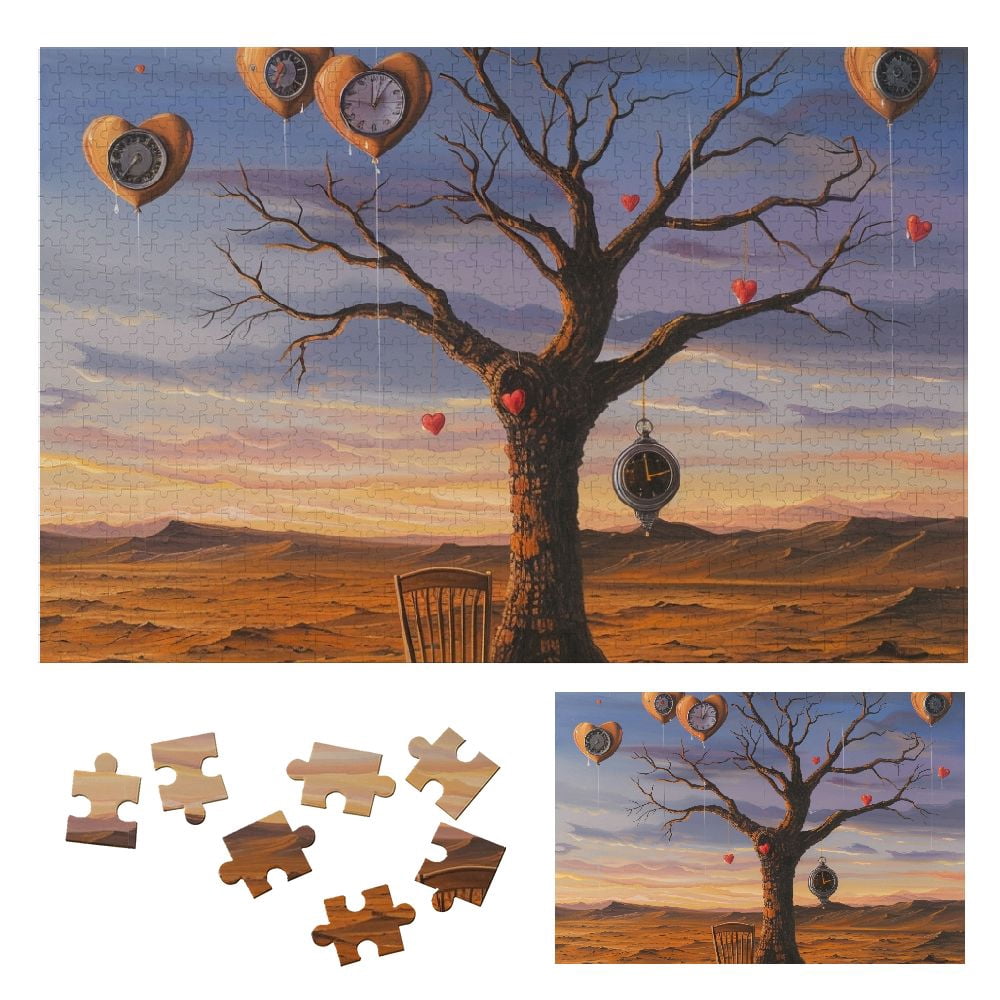 JEUXUS Heart Sun Naive Art Wooden Jigsaw Puzzle Challenging Difficult ...