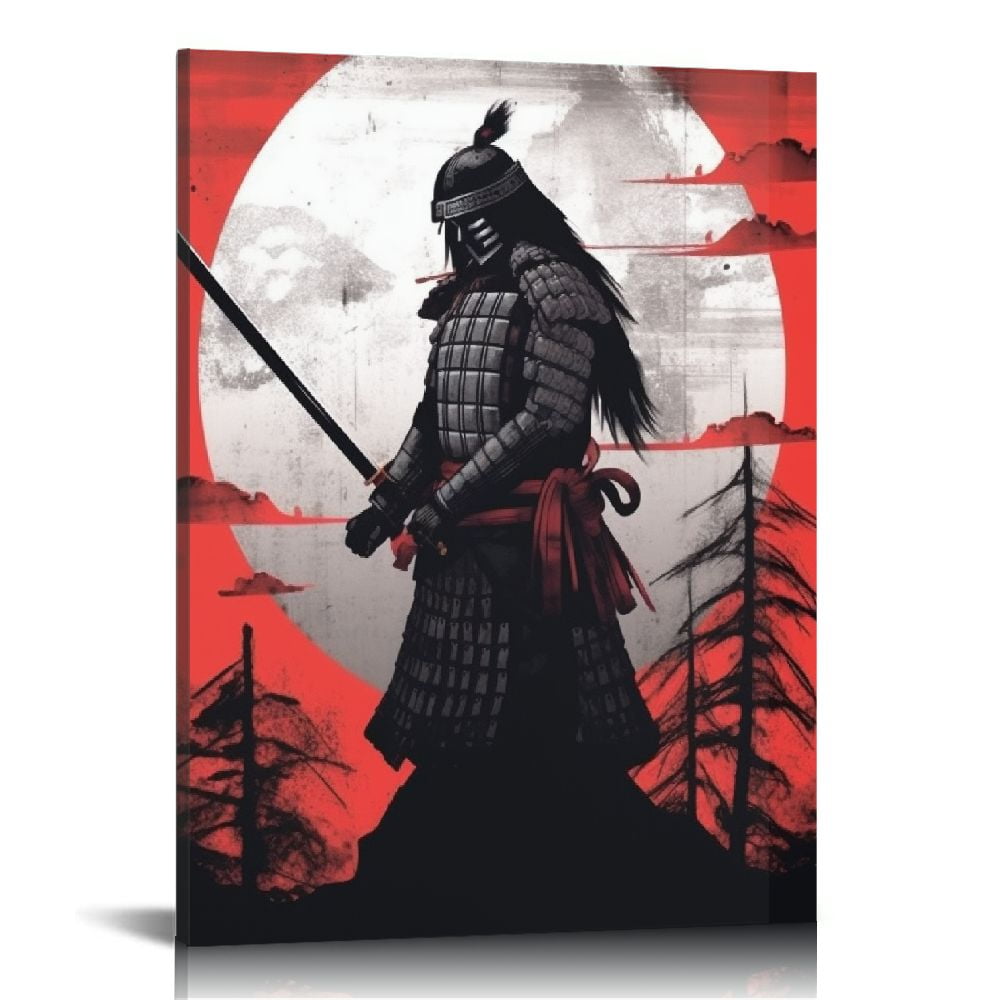 JEUXUS Home Decor Samurai Vintage Poster Japanese Warrior Room ...
