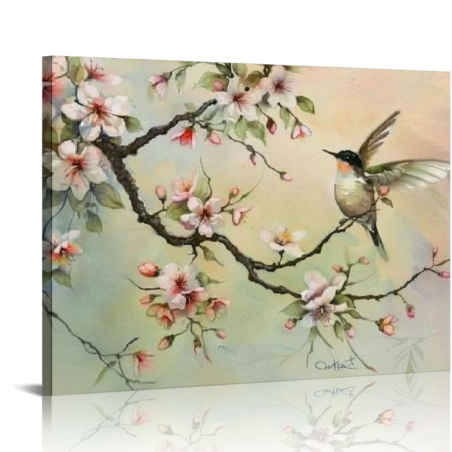 JEUXUS Hummingbird Canvas Wall Art Print, Hummingbird Artwork - Walmart.com