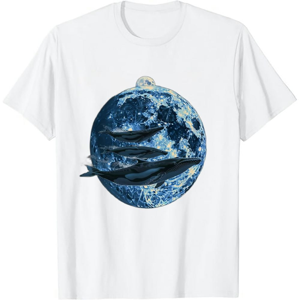 JEUXUS Humpback whale in Space | Funny Beluga Orca Blue whale T-Shirt - Walmart.com