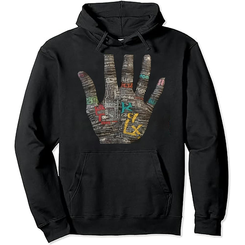 JEUXUS I love you in 25 different languages, ASL Gift Pullover Hoodie ...