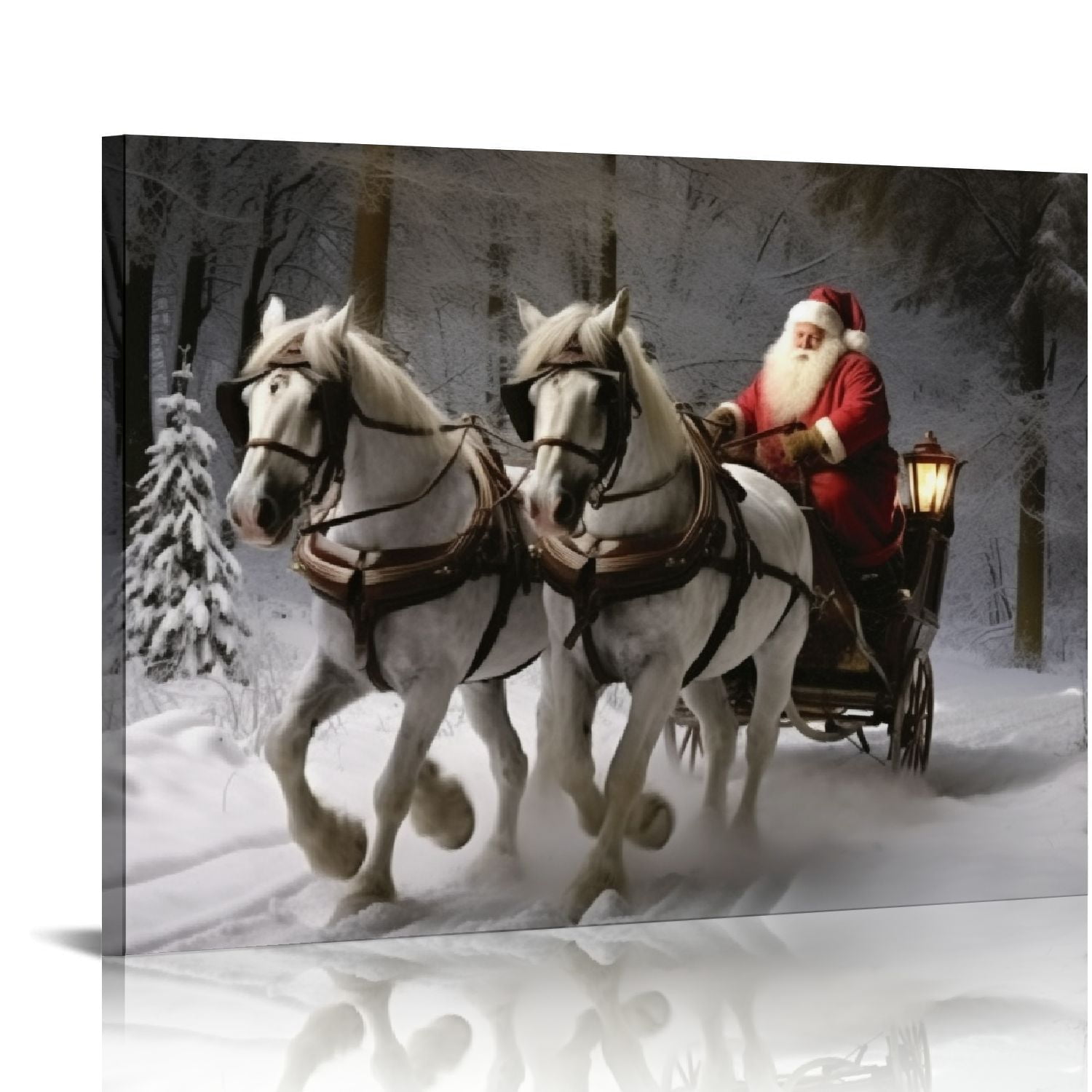 JEUXUS IDEA4WALL Canvas Wall Art Christmas Santa Claus Decor Painting Artwork for Home Prints ...