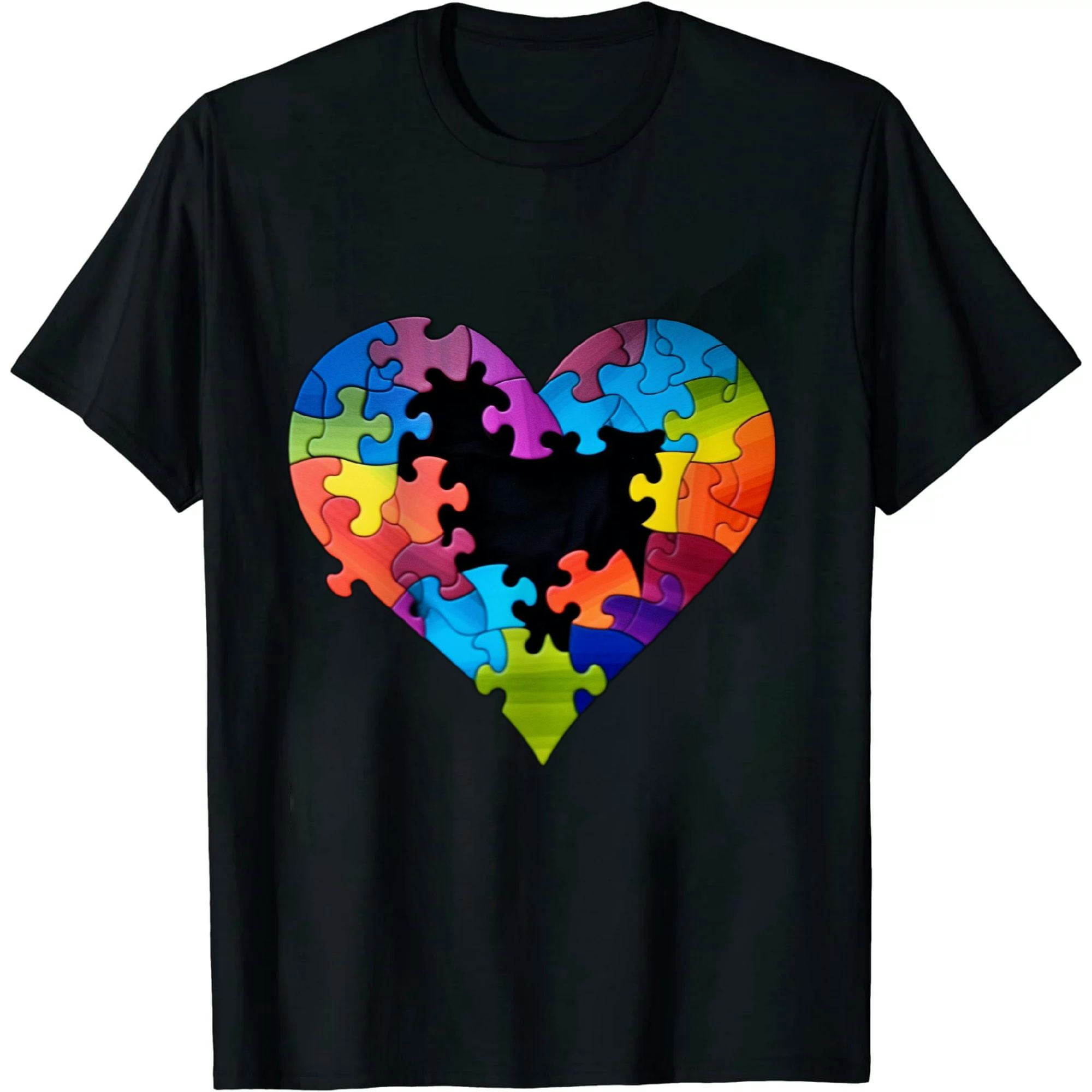 JEUXUS Infinity Heart Love Autism Awareness Needs No Words Tie Dye T ...
