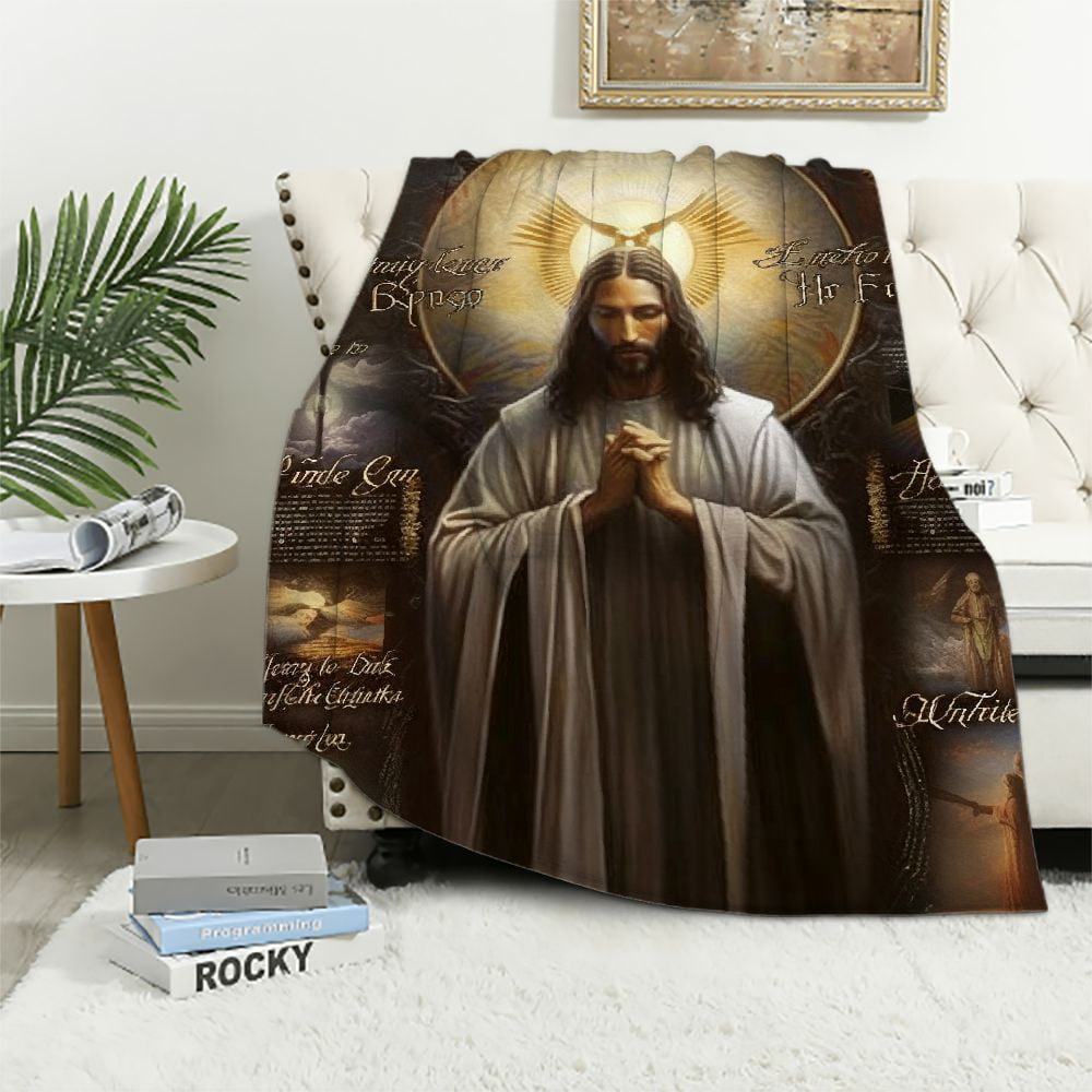 JEUXUS Jesus Christ Blanket Christian Religious Faith Blanket Healing ...