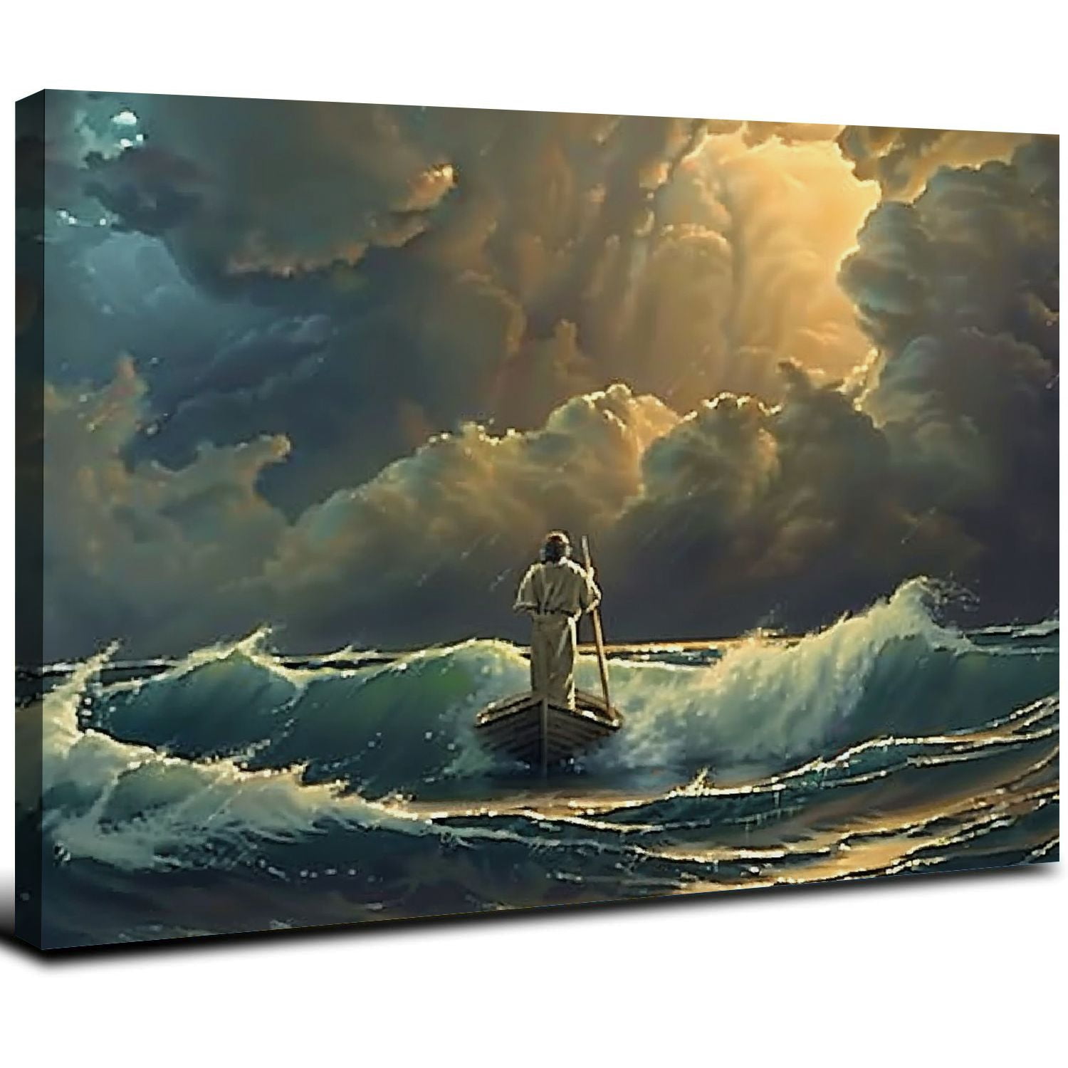 JEUXUS Jesus Christ Canvas Wall Art Walking on Water Posters Picture HD ...