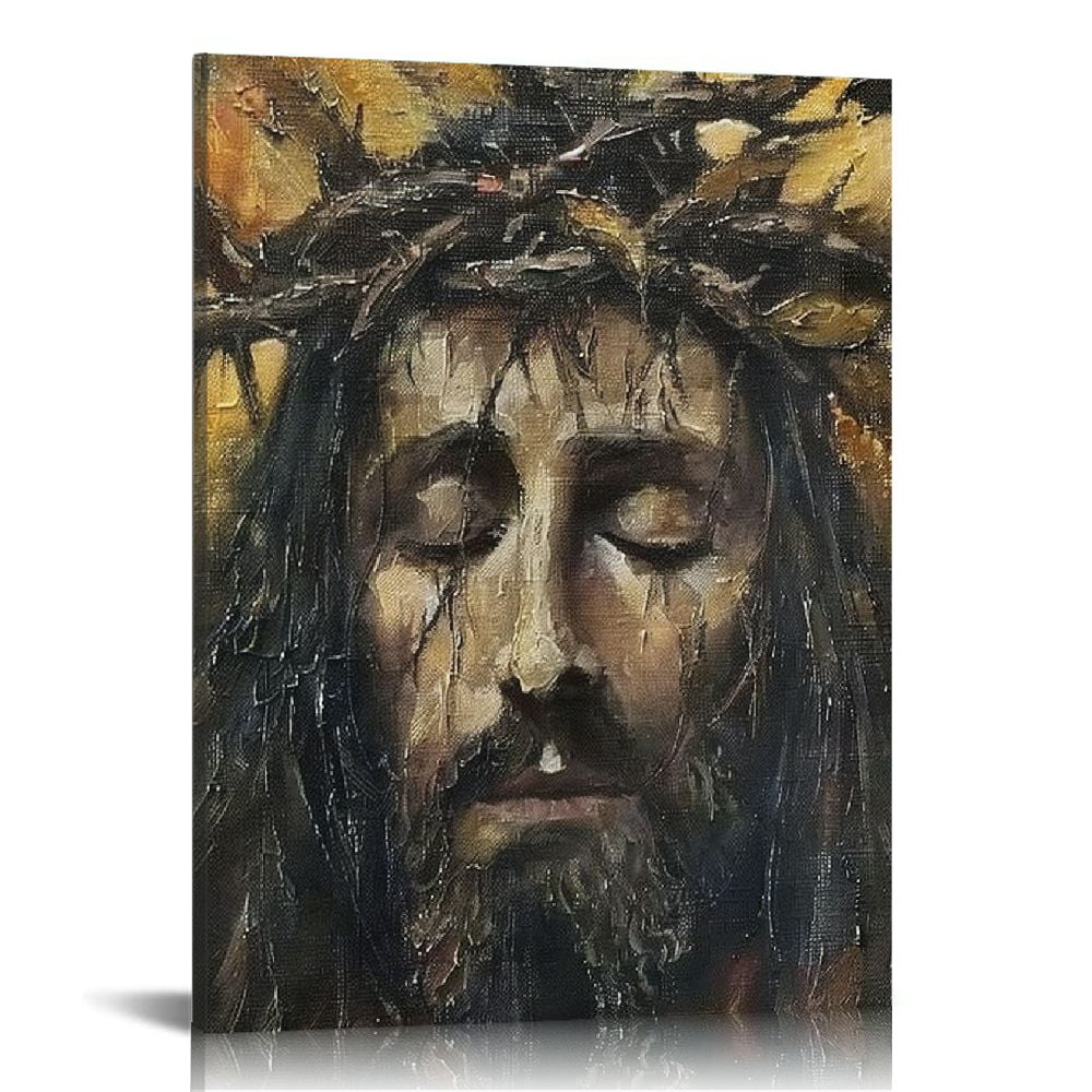 JEUXUS Jesus Christ Crown of Thorns Canvas Wall Art Print Poster ...