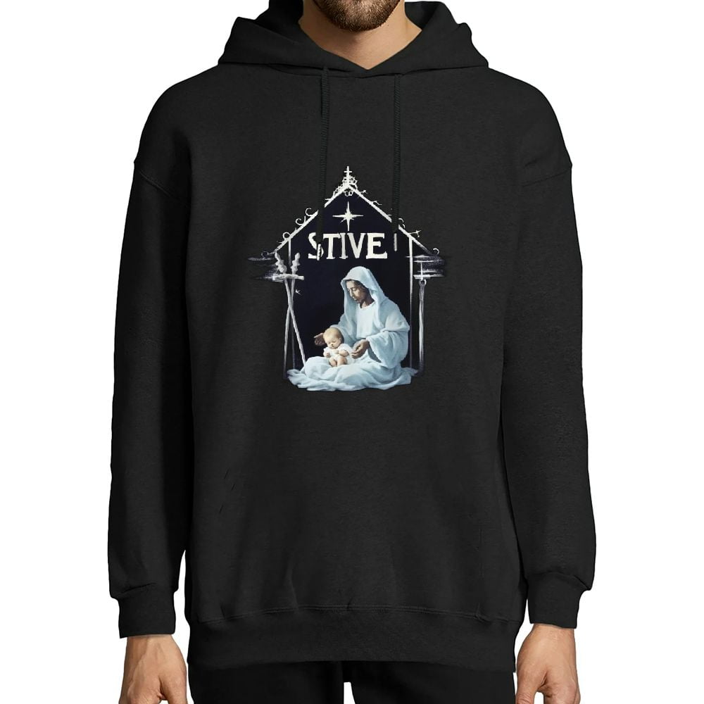 JEUXUS Jesus Stable Christian Christmas Star Nativity Pullover Hoodie ...