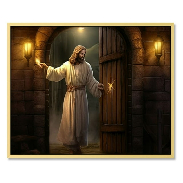 JEUXUS Jesus Wall Art Jesus Christ Knock Door Pictures Wall Decor ...
