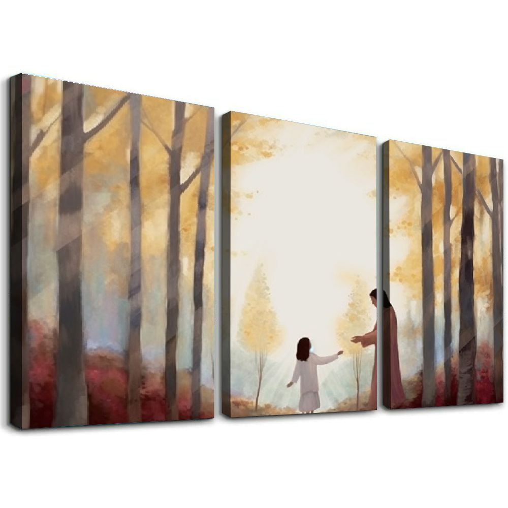 JEUXUS Jesus and Woman Wall Art Religious Canvas Paintings Jesus Christ Canvas Art Religious ...