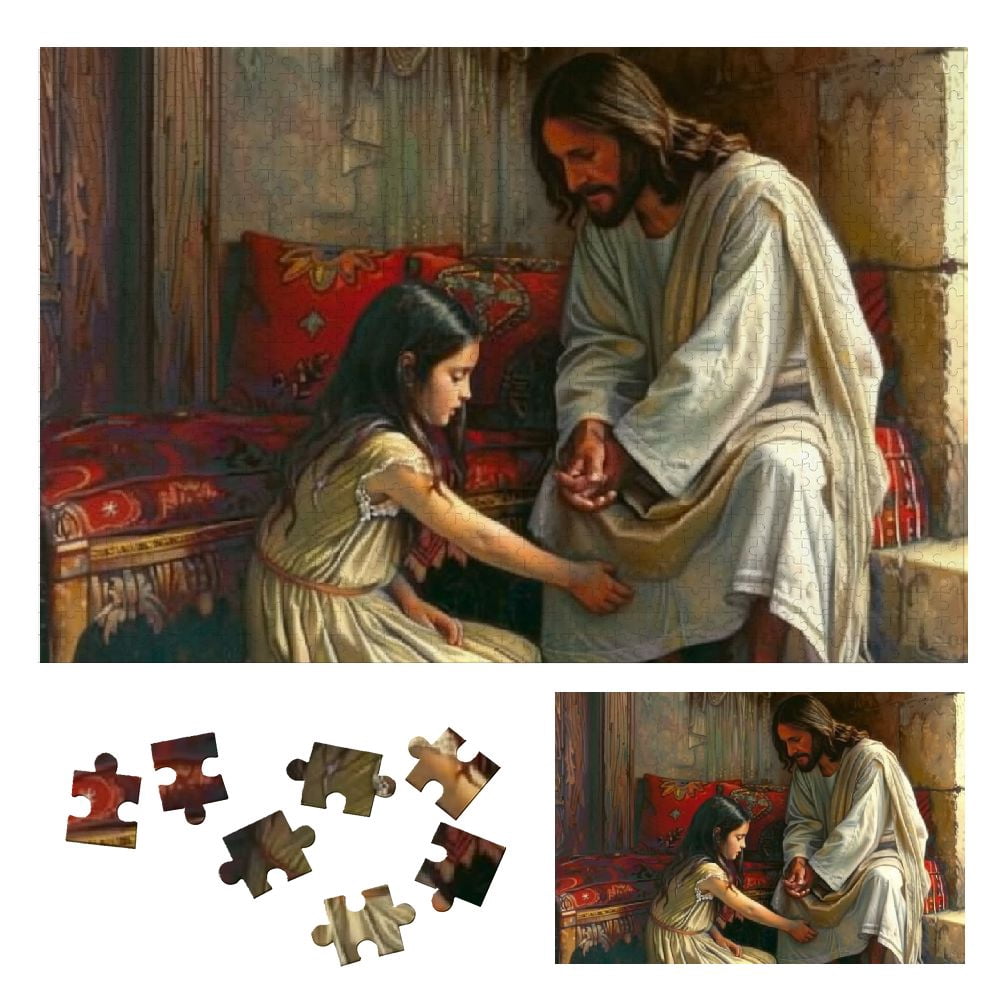 JEUXUS Jesus, Young Girl Wooden Puzzle for Adults and Kids 1000 PCS ...