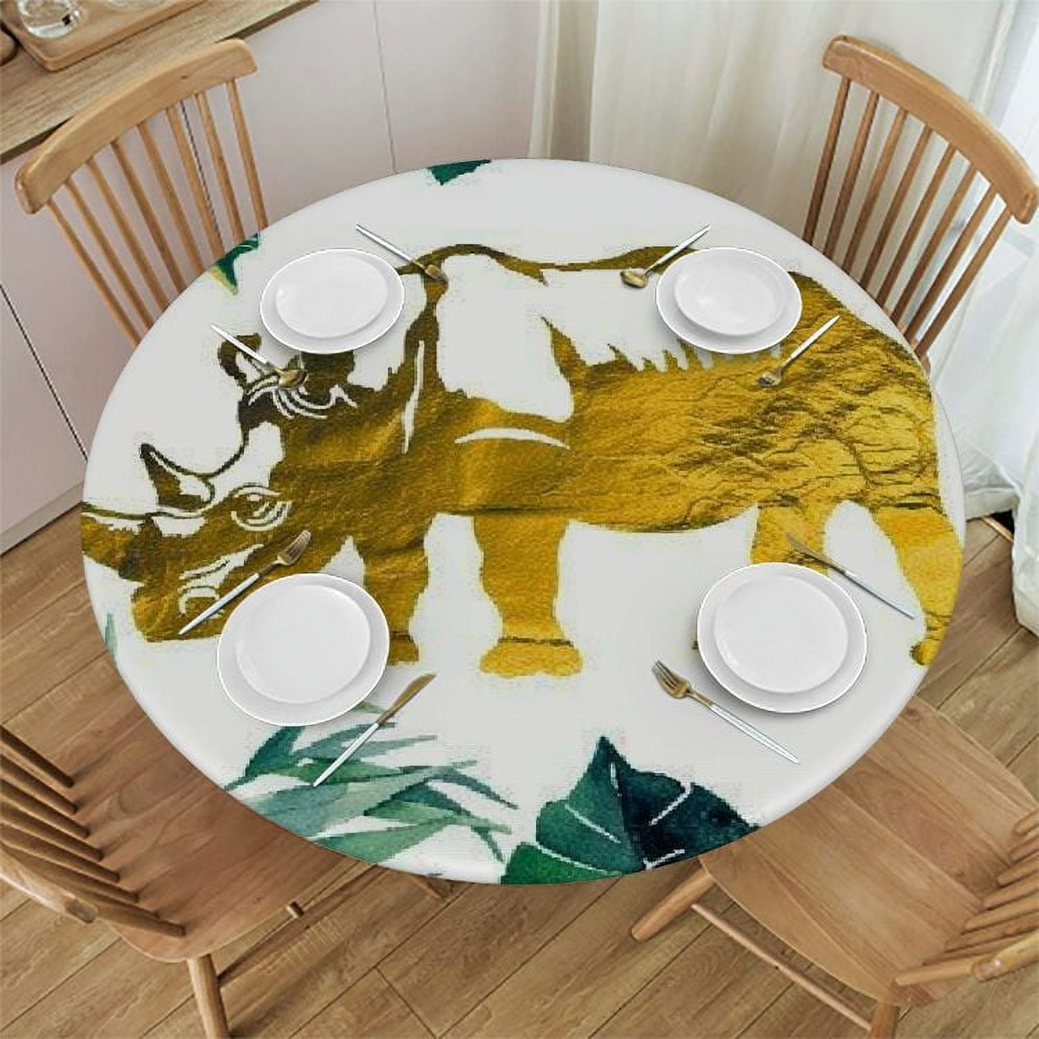 RUIYC Tablecloths Table Cover Waterproof Jungle Animal Table Cloth Palm ...