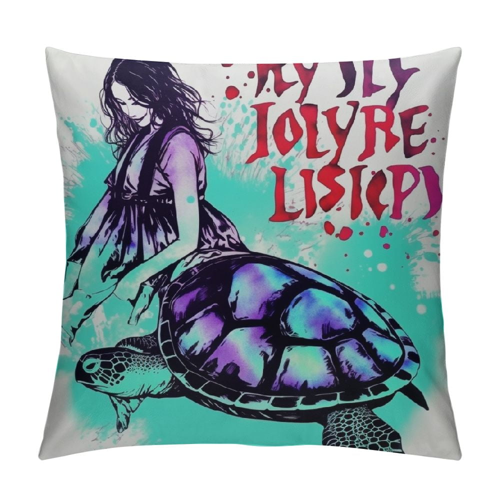 RUIYC Who Loves Turtles Hearts Throw Pillow Cover Funny Ocean Animal ...
