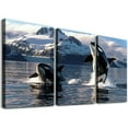 JEUXUS Killer Whale Orca Ocean Theme Pair Poster Wall Art Canvas ...