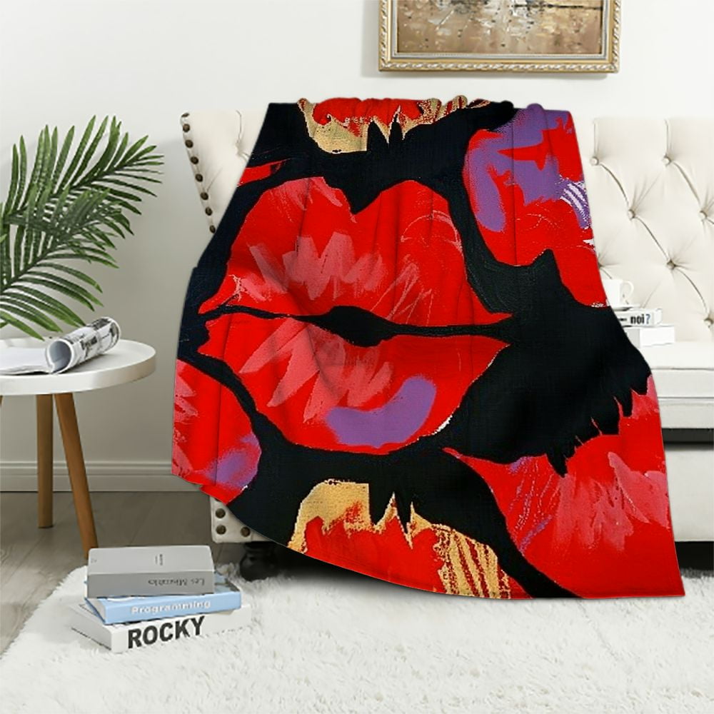 RUIYC Throw Blanket Feminine Plush Blanket for Bed Sofa Couch Print ...