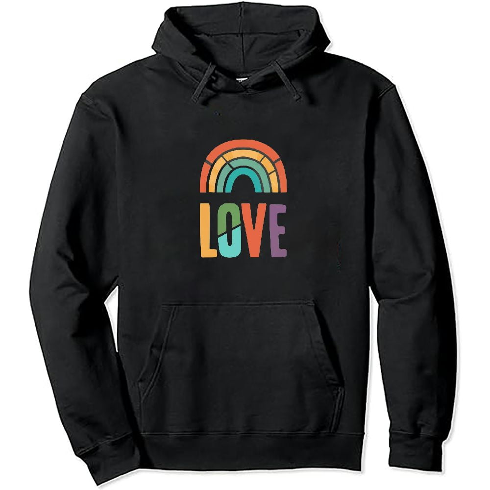 JEUXUS LOVE Lesbian LGBT Gay Pride Flag Transgender LGBT Bi Pullover ...