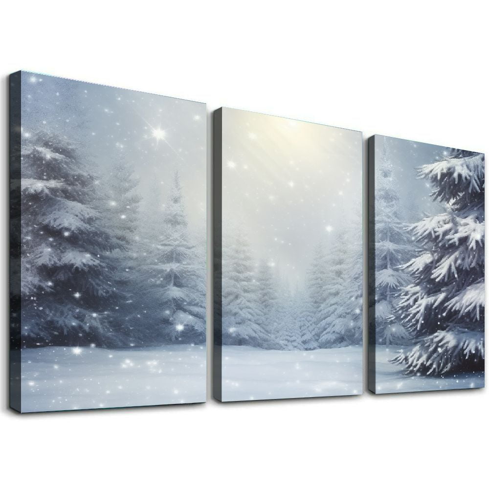 JEUXUS Large Christmas Canvas Wall Art - Christmas Winter Wall Art ...