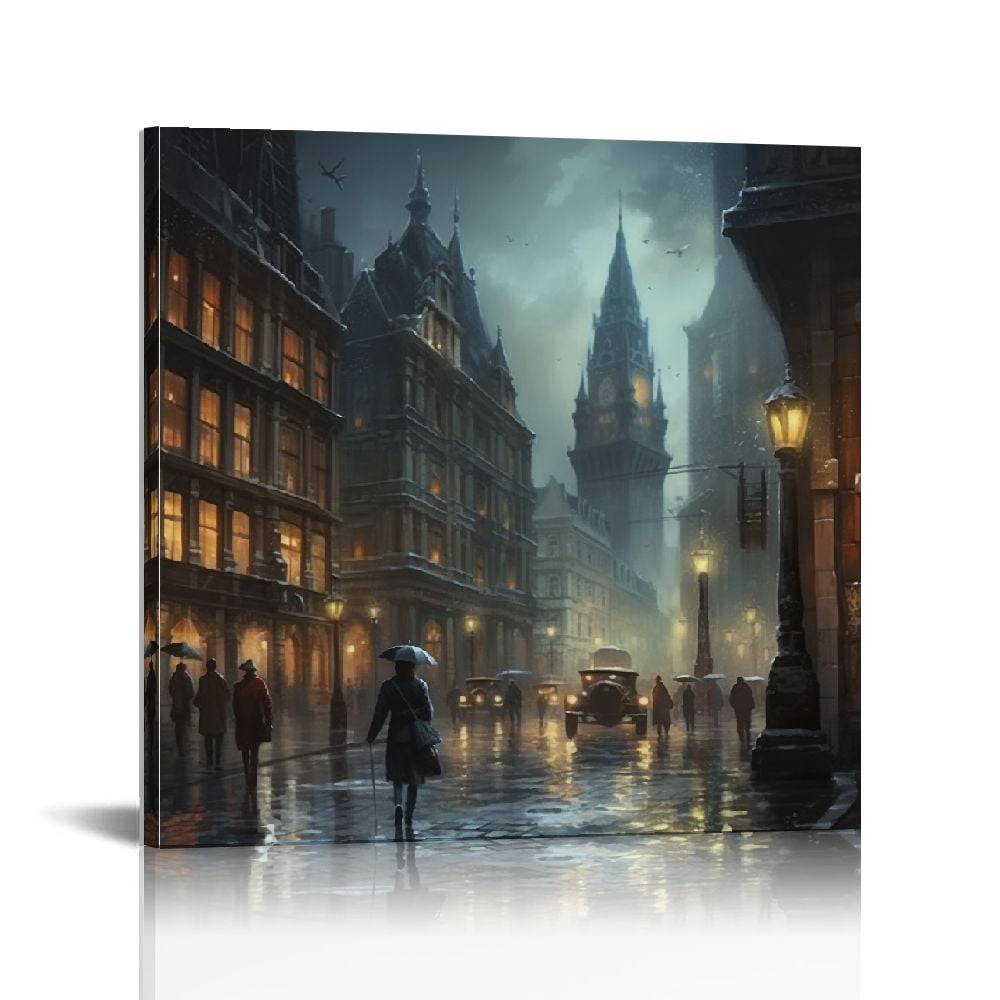 JEUXUS London Cityscape Wall Art Paris City Skyline Landscape Canvas ...
