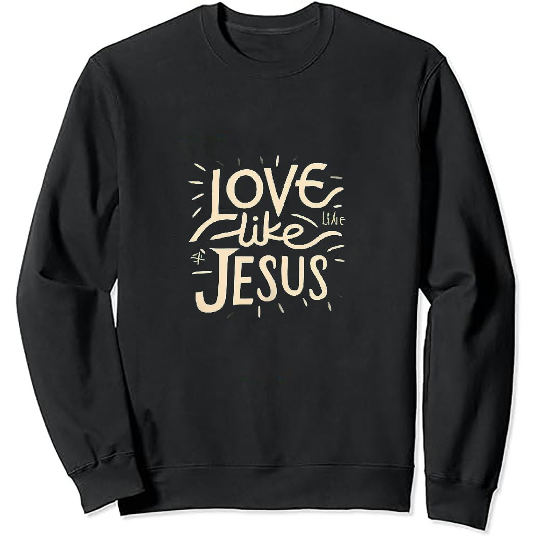 JEUXUS Love Like Jesus Sweatshirt, Women Christian Crewneck Shirt ...